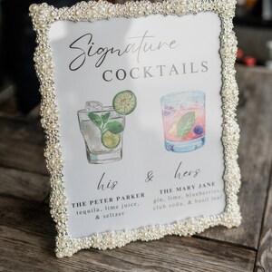 Signature Cocktail Sign - Etsy