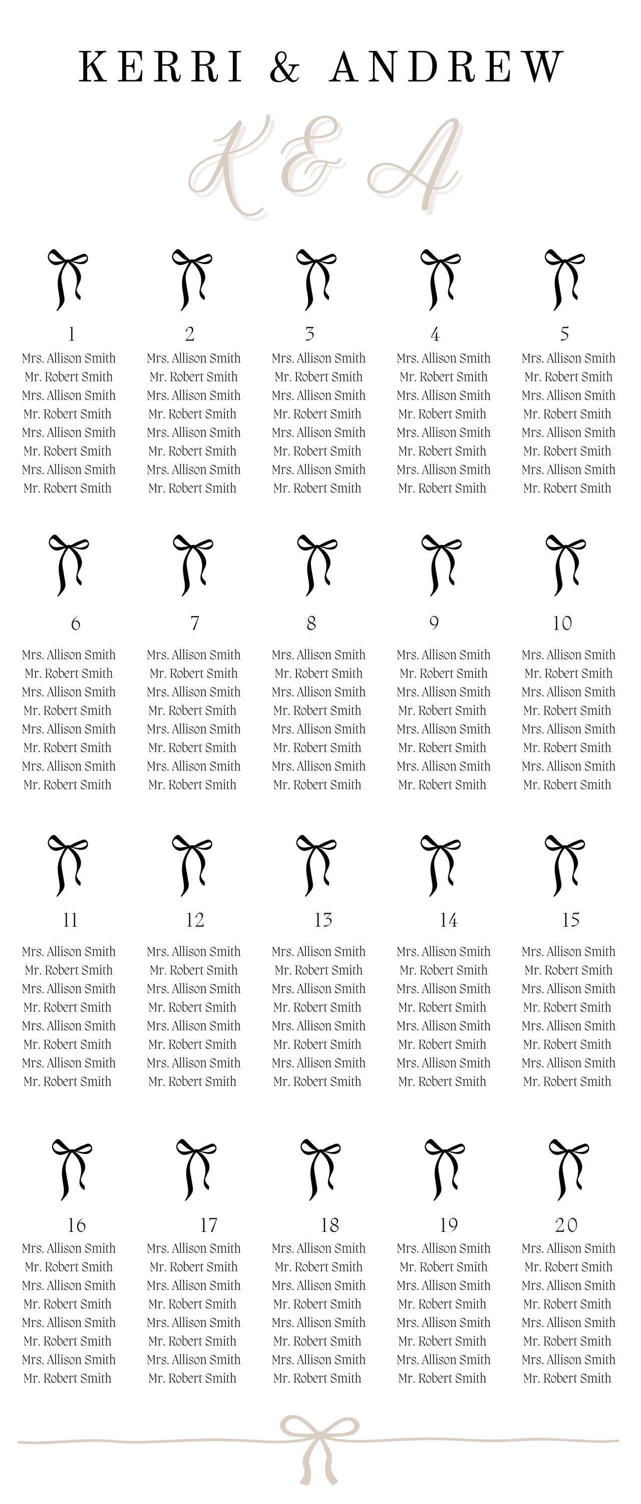 Seating Chart Retractable Banner - Etsy