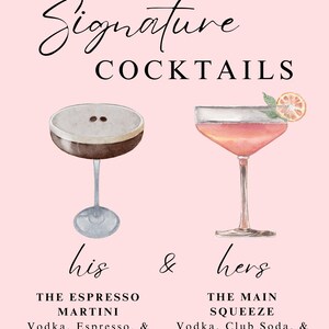 Signature Cocktail Sign - Etsy