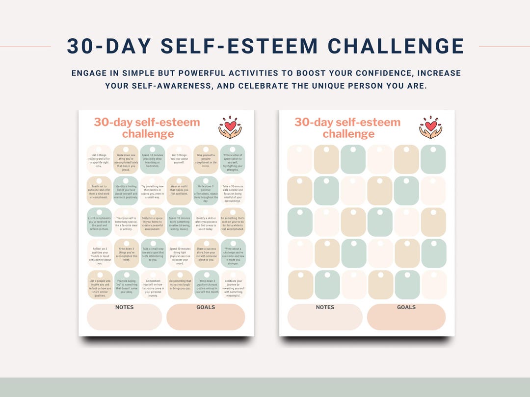 Self-esteem Challenge | Build Confidence Increase Self-awareness Self ...