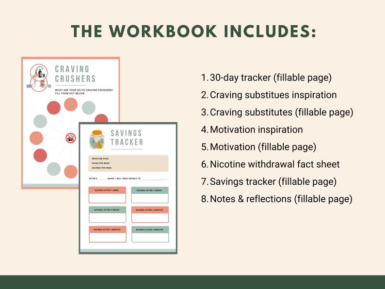 Quit Smoking/vaping Tracker: Digital Worksheets & Guide (digital ...