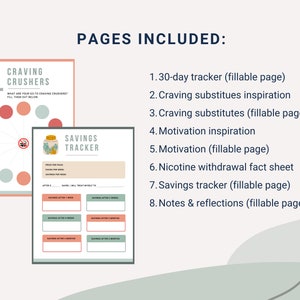 Quit Smoking or Vaping Tracker and Guide Digital Worksheets What to ...