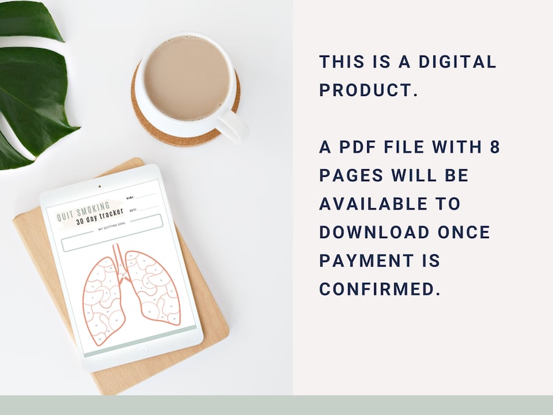 Quit Smoking or Vaping Tracker and Guide Digital Worksheets | What to ...