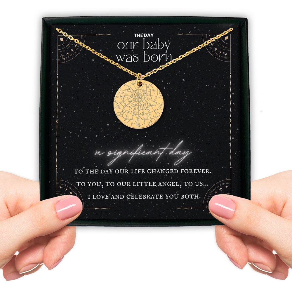 Personalized Star Map Necklace Map Jewelry Custom Necklace Celestial ...