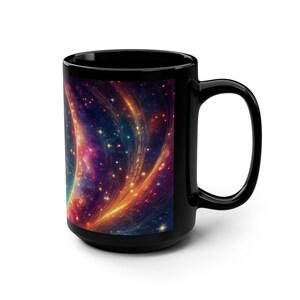 Galaxy Style Mug, Black Ceramic Coffee Cup, 15oz Glossy Mug ...