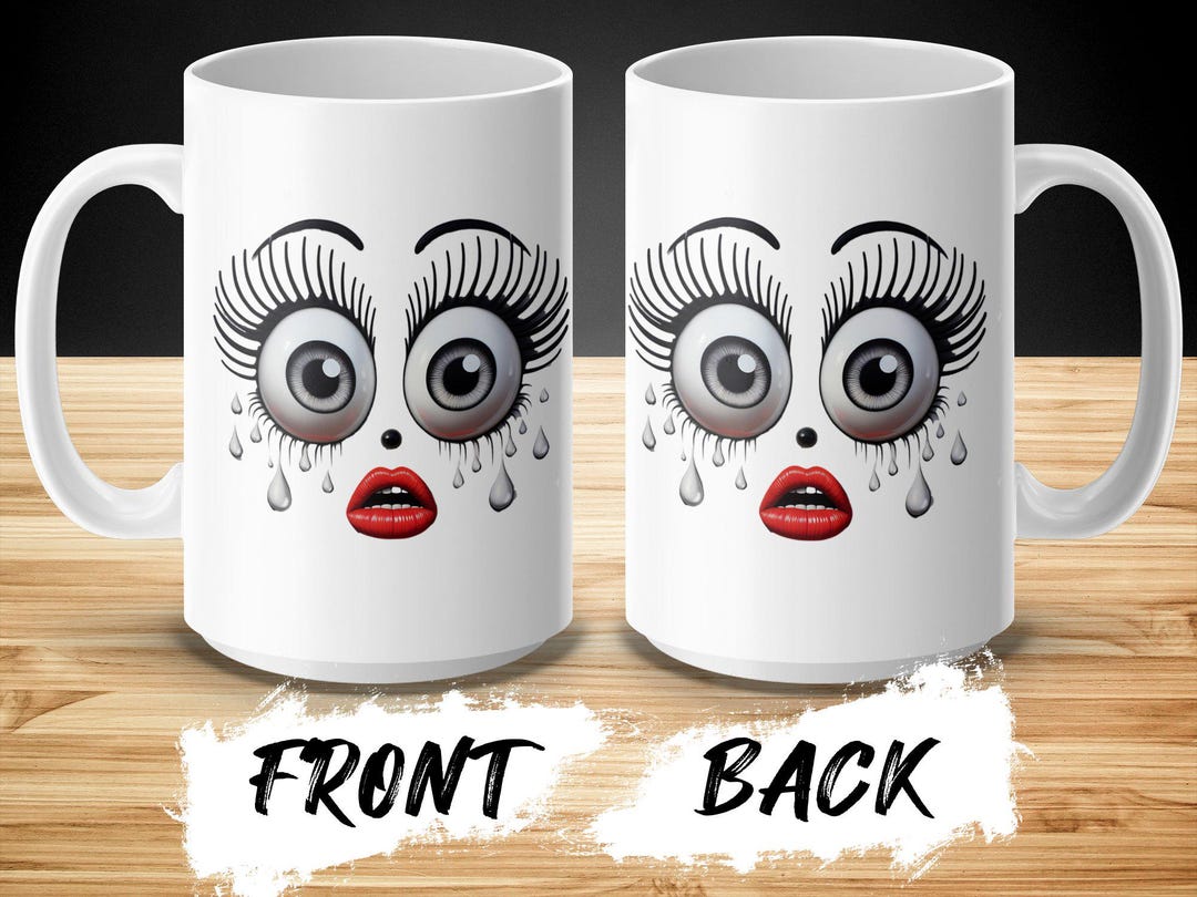 Cute Eye Crying Funny Mug, Unique Coffee Mug for Gift, Cute Cartoon ...