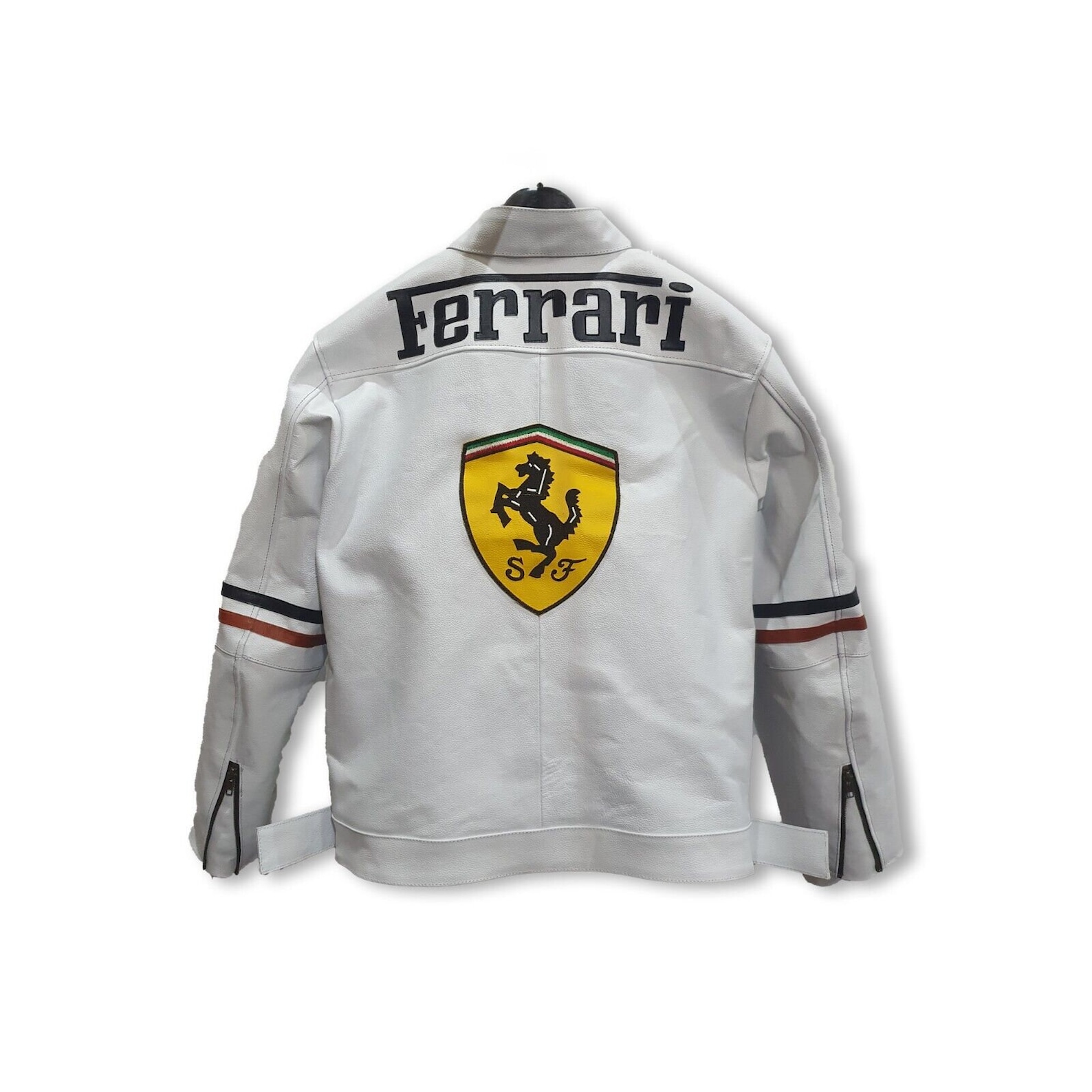 Men's Rare Ferrari F1 Racing Genuine White Leather Jacket - Etsy