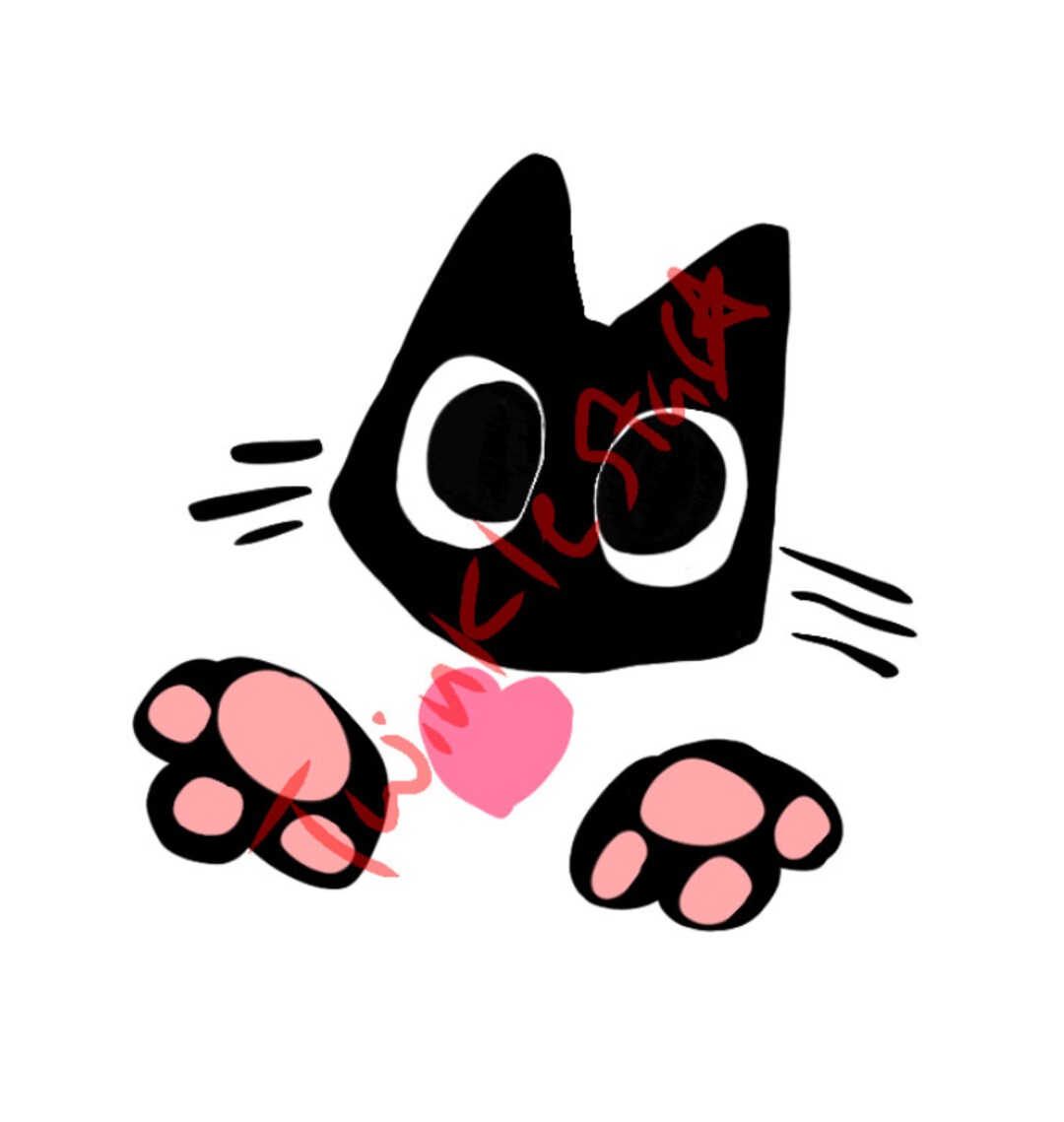 Black Cat Giving Heart Mascot - Etsy