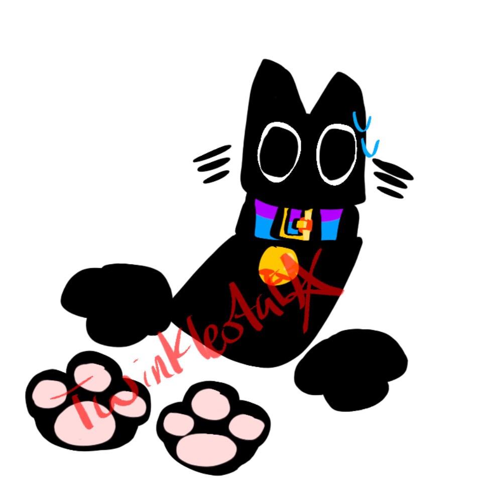 Silly Worn Out Blocky Black Cat - Etsy