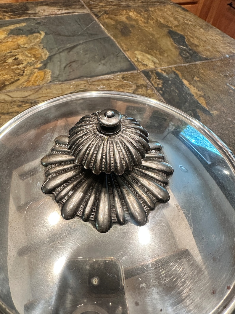 Vintage Italian Cooking Pot & Lid PM Italy, Silverplate, Teakwood ...