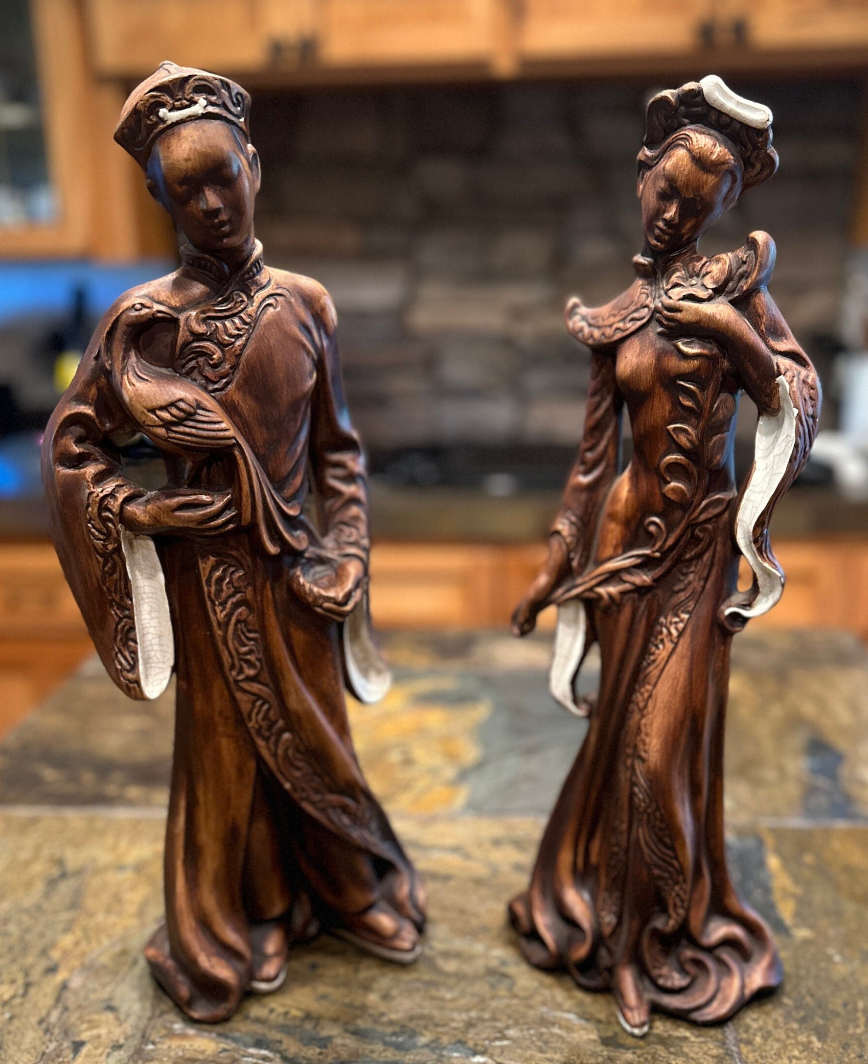 Rare Vintage 18 Pair Asian Figure / Statue Set, Male & Female, Lane Co ...
