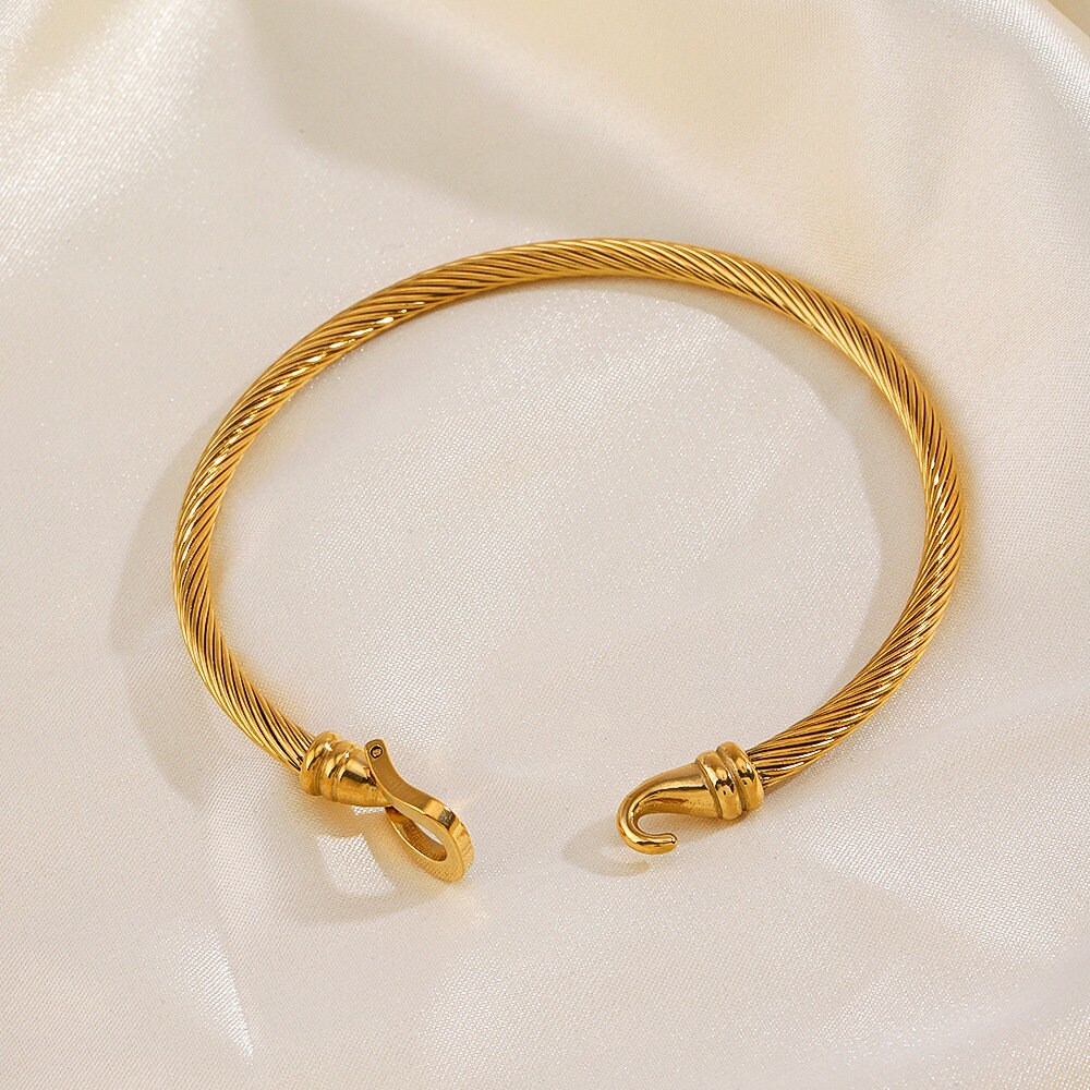Cable Bracelet, Gold Cable Bracelet, Silver Cable Bracelet, Cable ...
