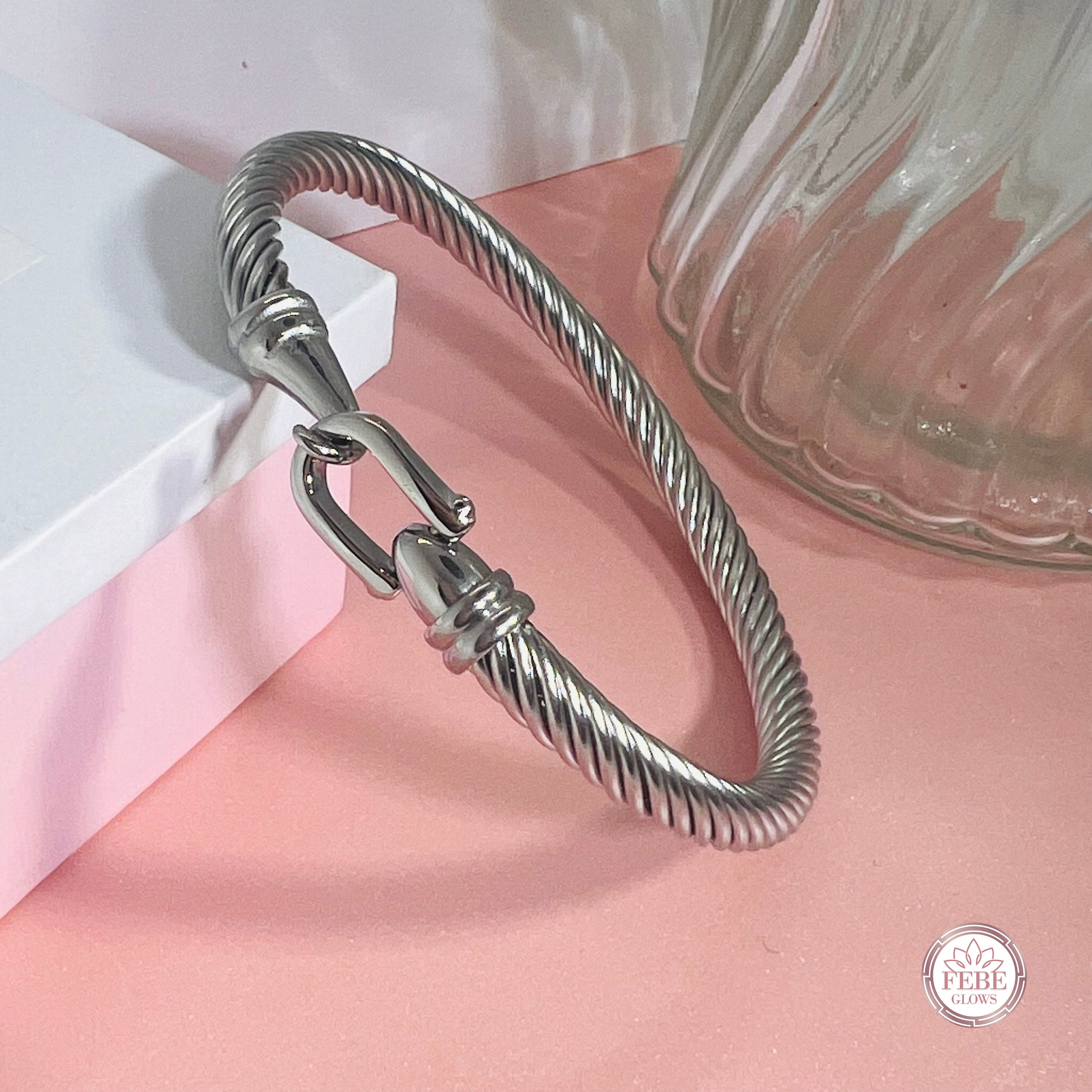 Cable Bracelet, Gold Cable Bracelet, Silver Cable Bracelet, Cable ...