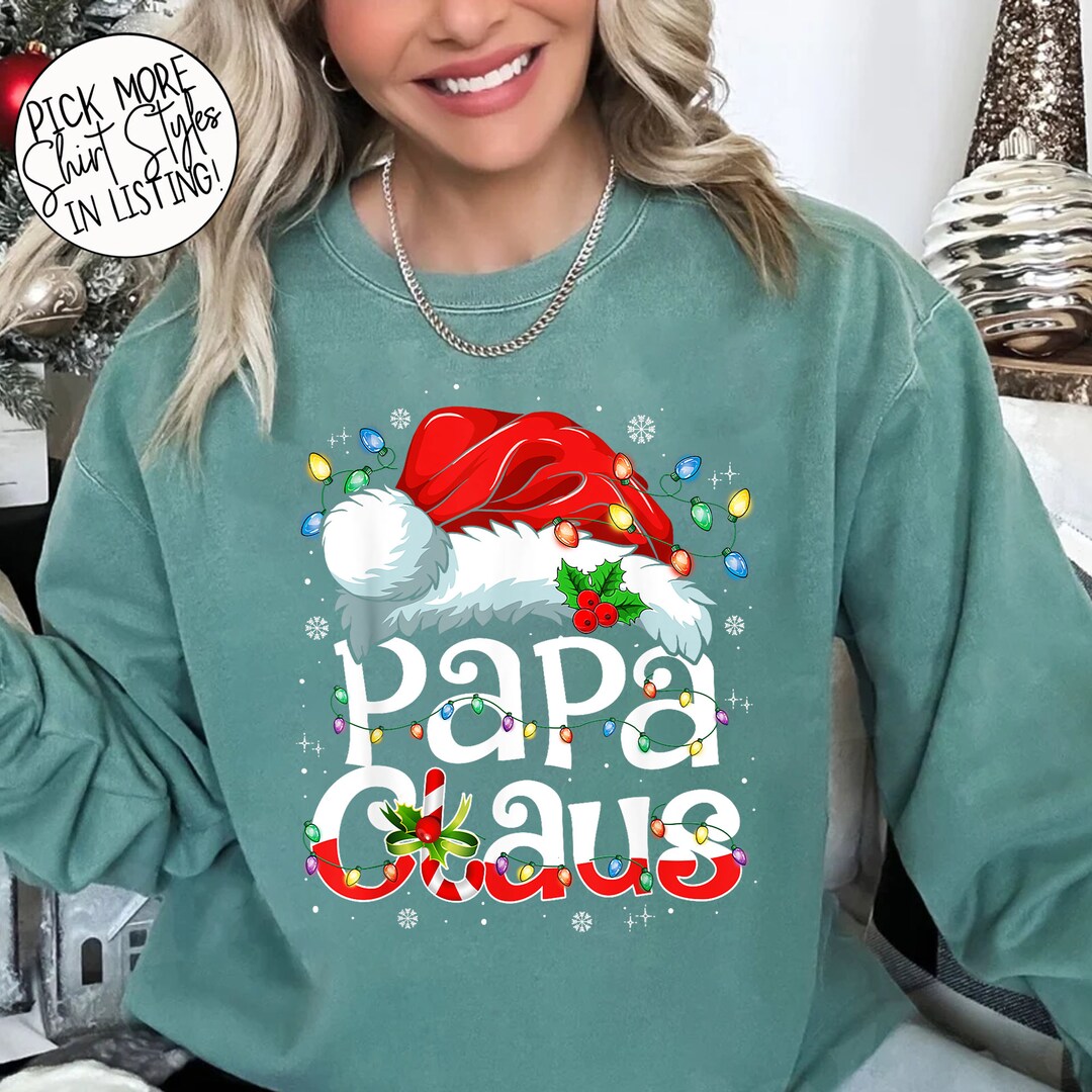 Comfort Colors Papa Claus Christmas Sweatshirt, Papa Claus Christmas ...