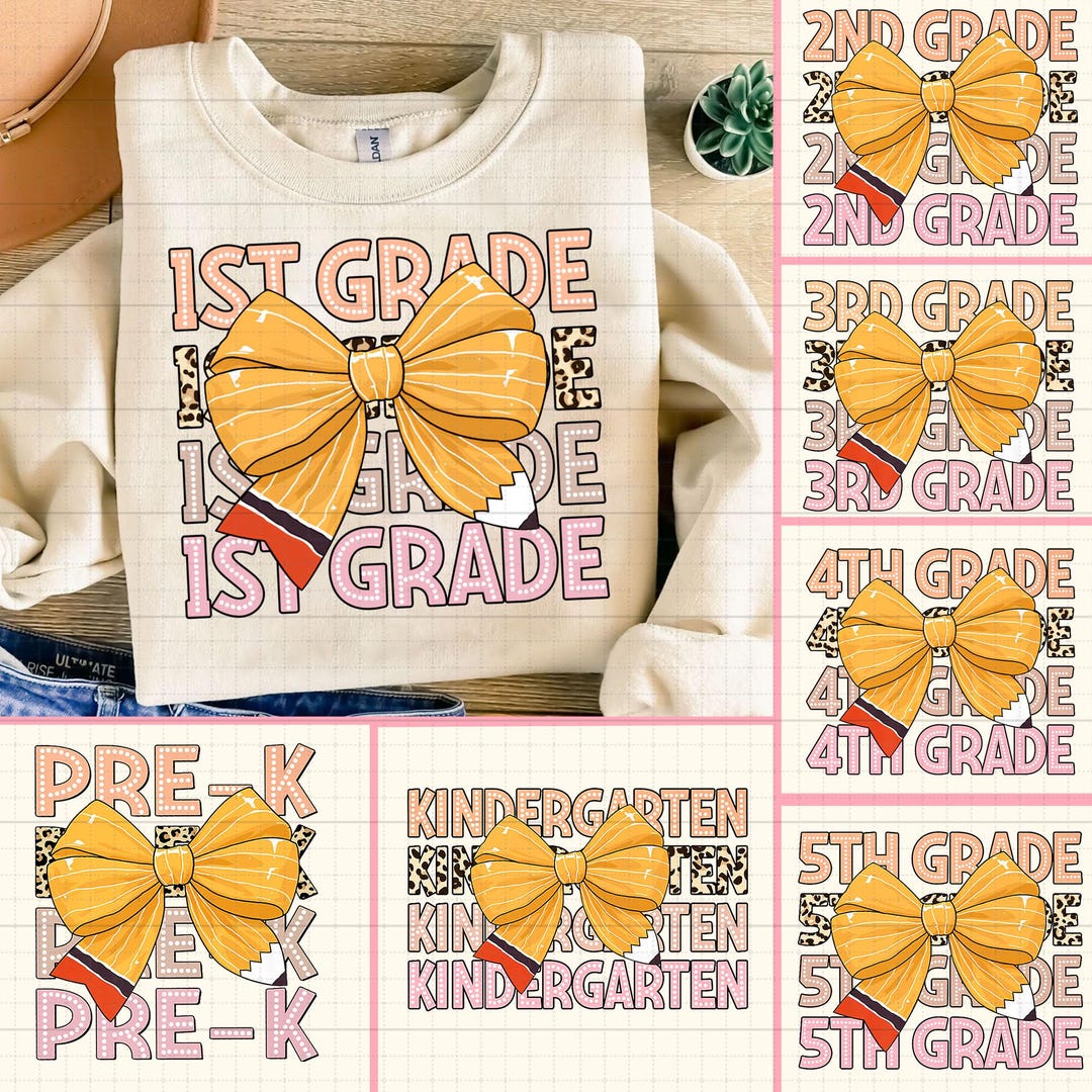 Retro Back to School Bundle PNG, Kindergarten, First Day of School ...