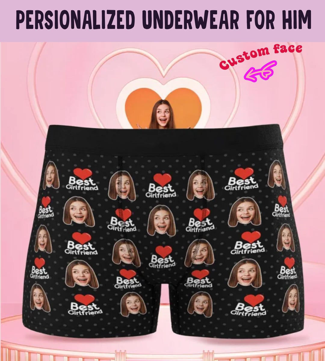 Personalized Photo Boxers for Husband, Best Girlfriend Boxer, Custom ...