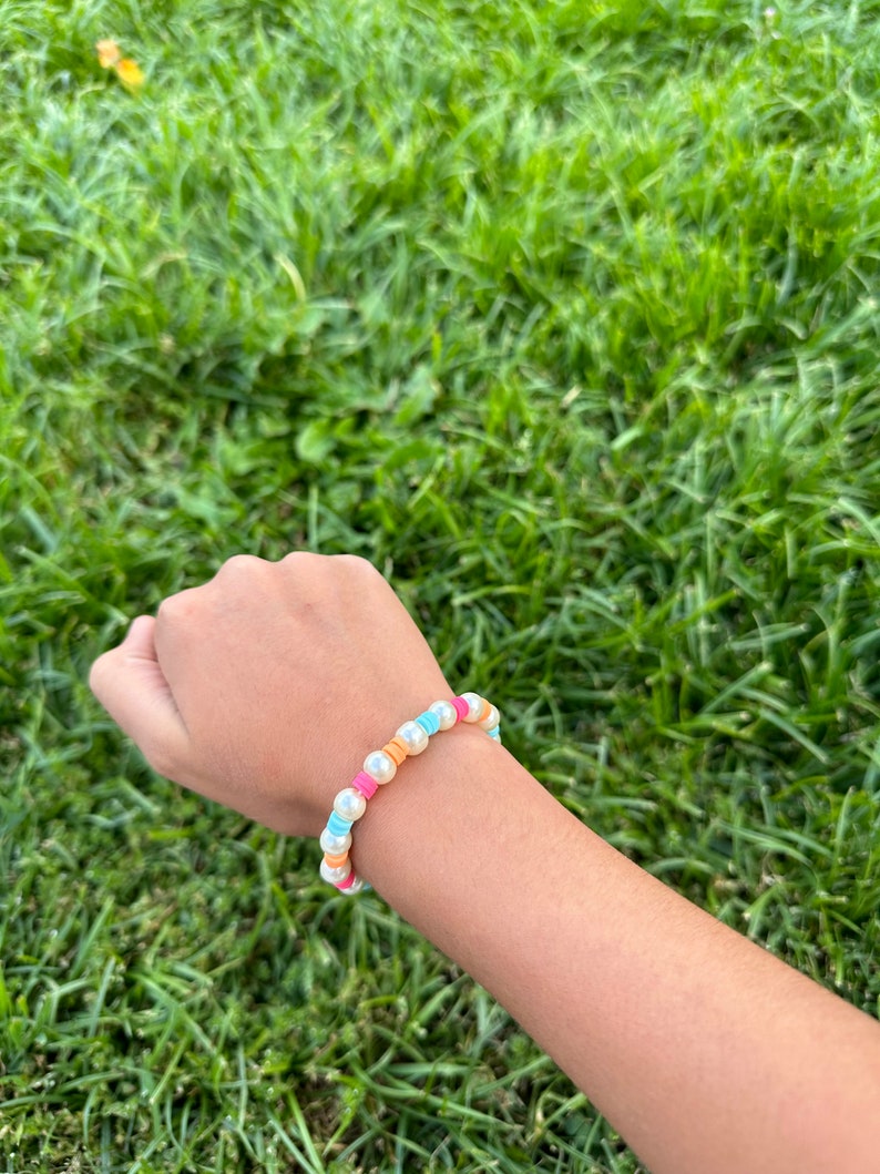 Summer Pearl Clay Bead Bracelet - Etsy