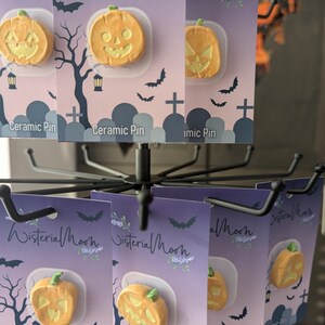 Handmade Ceramic Pumpkin Pins – Halloween Jack-o'-lantern Accessories ...