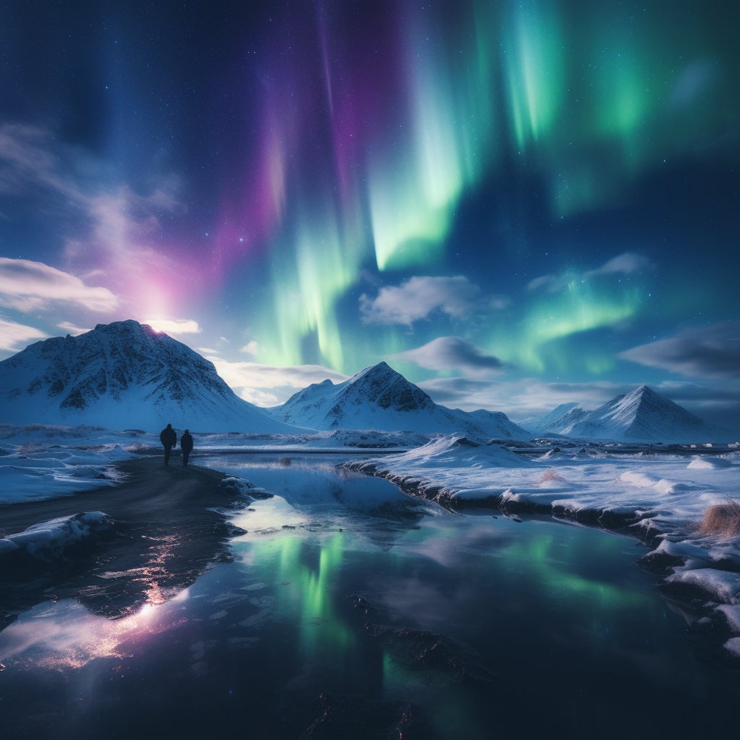 Northern Lights in Alaska Downloadable Wall Print for Home Décor - Etsy