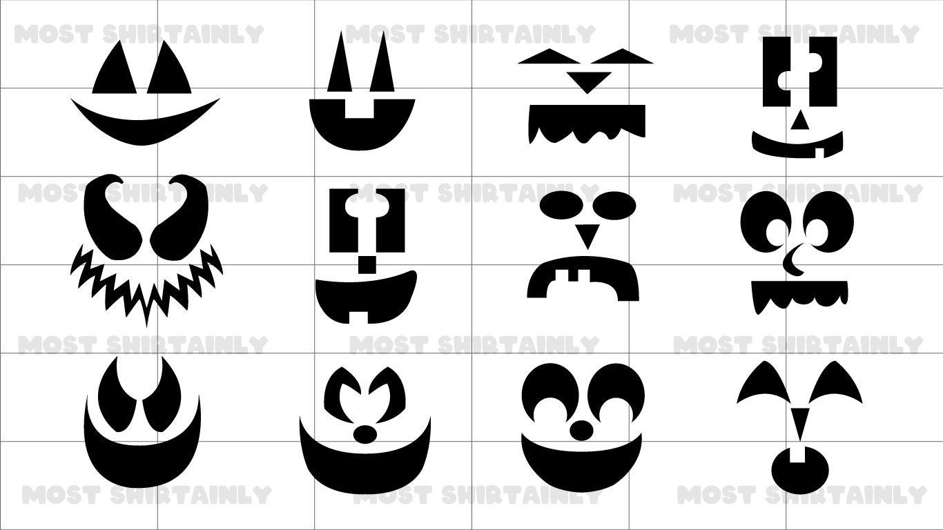 Simple Pumpkin Stencils Svg, Png, Jpg, and Pdf - Etsy