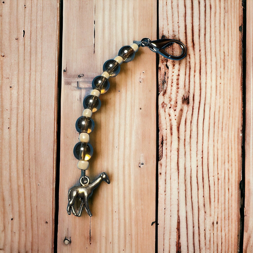 Gold and White Silver Giraffe Scissor Fob, Purse Charm, Zipper Charm ...