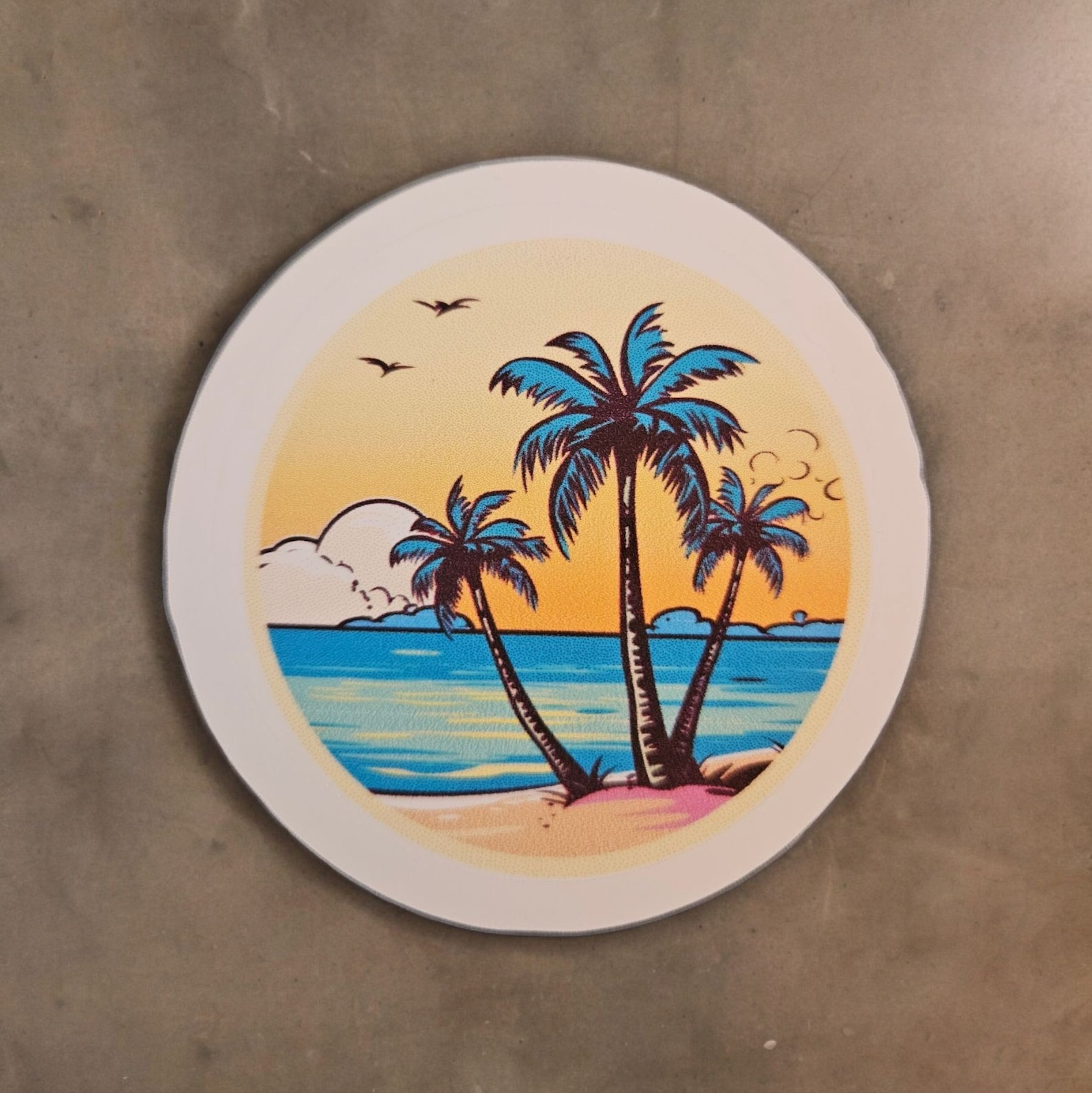 Beach and Palm Trees Vinyl Sticker - Etsy