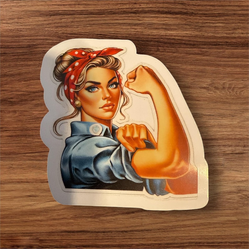 Blond Rosie the Riveter Vinyl Sticker - Etsy