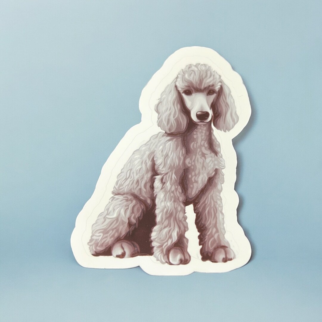 Silver Poodle Vinyl Sticker, Laptop Sticker, Tumbler Sticker - Etsy