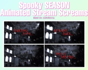 4 ANIMATED Spooky Stream Screens Horror Scary Halloween Girl Ghost ...