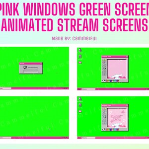 Pink Windows Green Screen Animated Stream Screens - Twitch - Etsy
