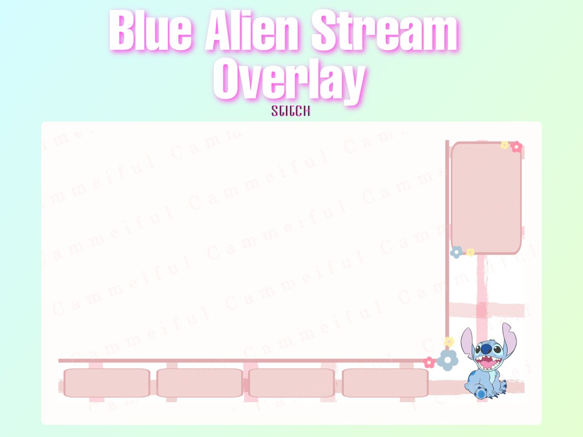 Blue Alien Stream Overlay Set - Etsy