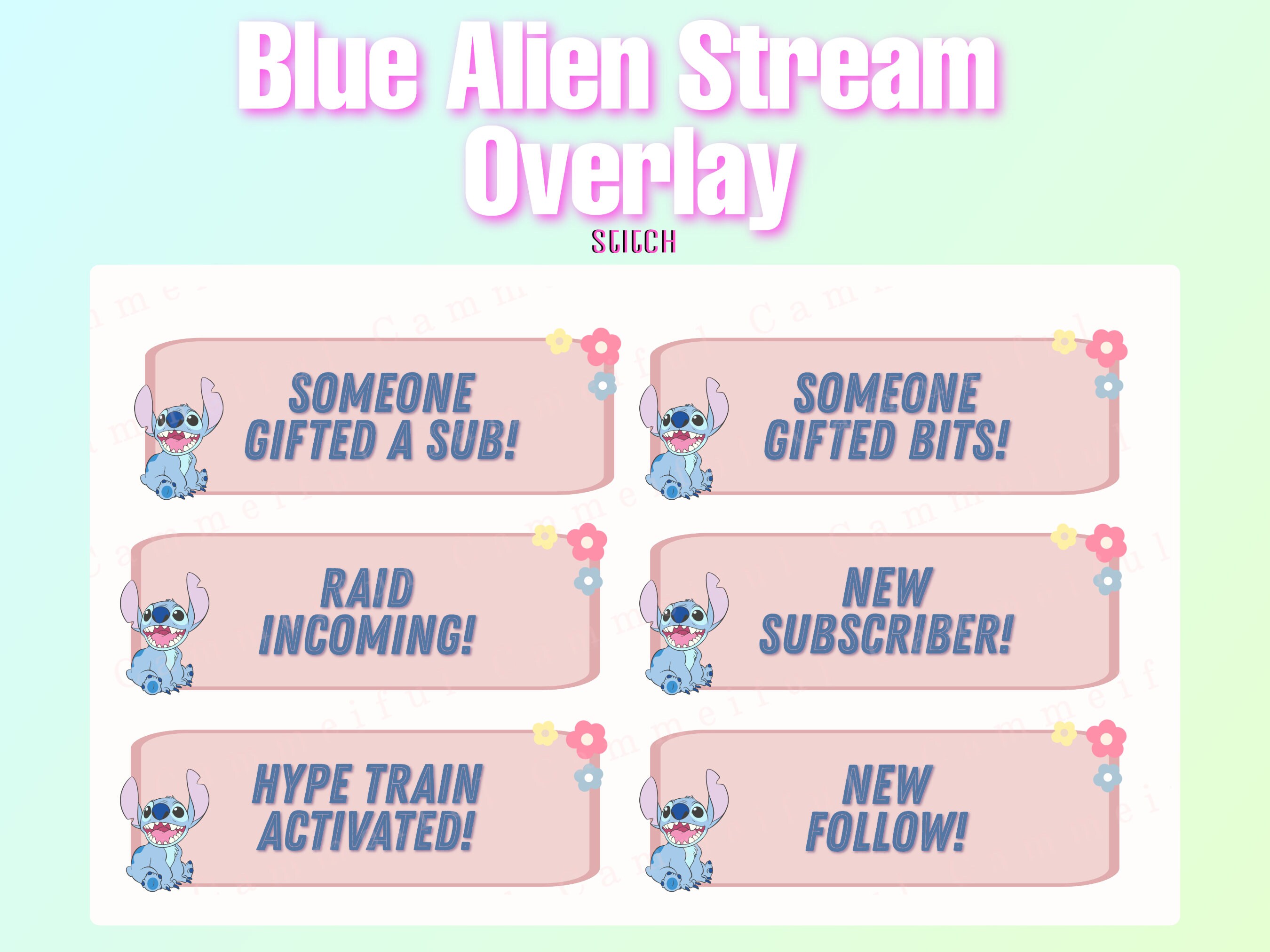 Blue Alien Stream Overlay Set - Etsy