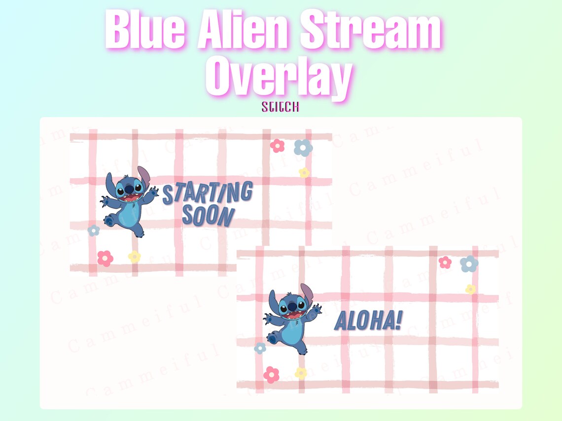 Blue Alien Stream Overlay Set - Etsy