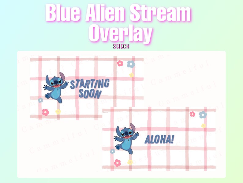 Blue Alien Stream Overlay Set - Etsy