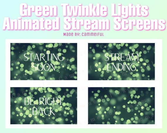 Green Twinkle Lights Animated Stream Screens - Etsy