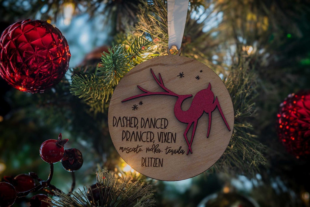 Handcrafted Reindeer Ornament With Funny Christmas Rhyme – Holiday Deco ...