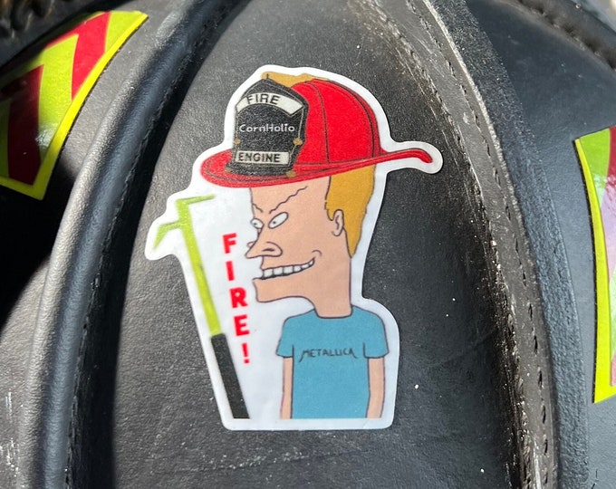 Firefighter Beavis Sticker. the Great Cornholio. Firefighter Sticker ...