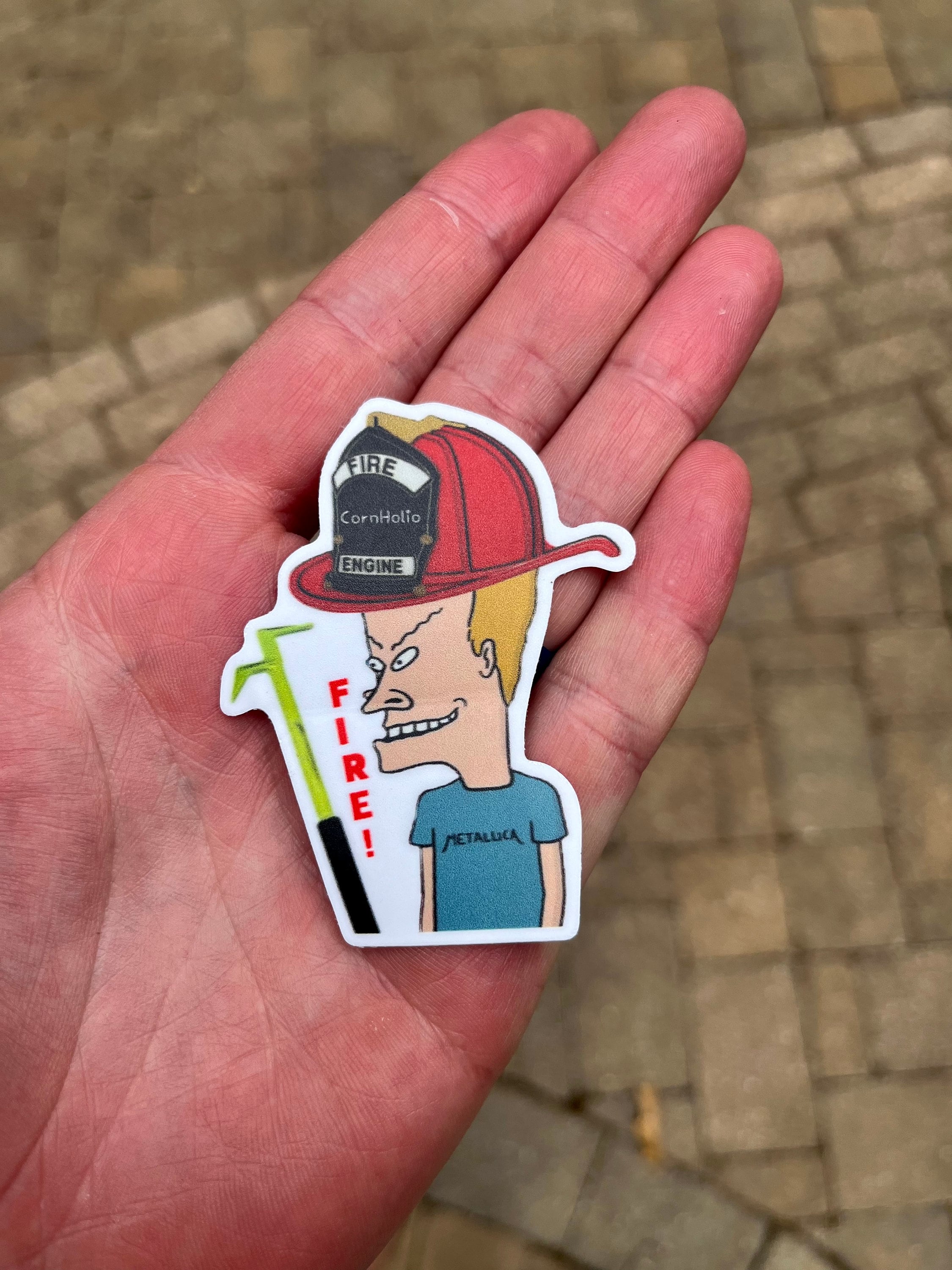 Firefighter Beavis Sticker. the Great Cornholio. Firefighter Sticker ...