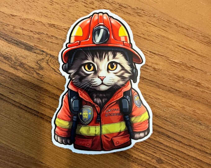 Rescue Kitty Sticker, Cat Sticker, Cat Decal for Laptop. Cat Lover ...