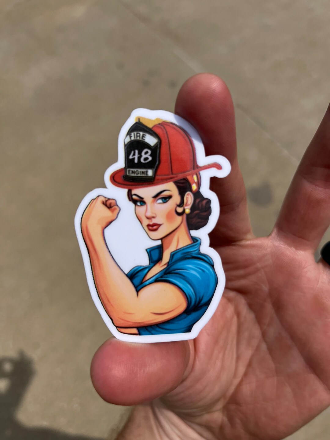 Rosie the Firefighter Sticker Rosie the Riveter Firefighter - Etsy