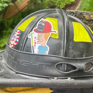 Firefighter Beavis Sticker. the Great Cornholio. Firefighter Sticker ...