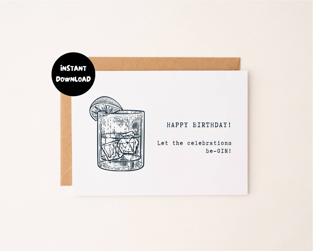 Printable Pun Birthday Card Let the Celebrations Be-gin for - Etsy