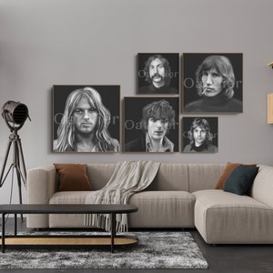 David Gilmour Portrait Drawing Digital Art Perfect Gift for Pink Floyd ...