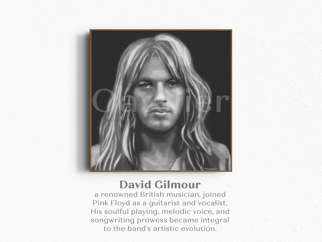 David Gilmour Portrait Drawing Digital Art Perfect Gift for Pink Floyd ...