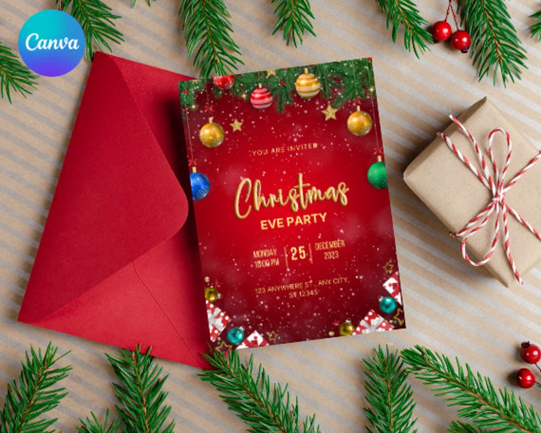 Christmas Eve Part Editable Invitation Instant Download Christmas Party ...