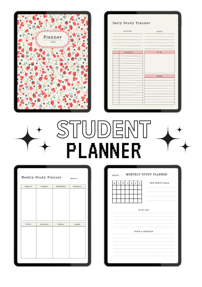 2024 Student Planner Digital Planner iPad Planner Homework Planner ...