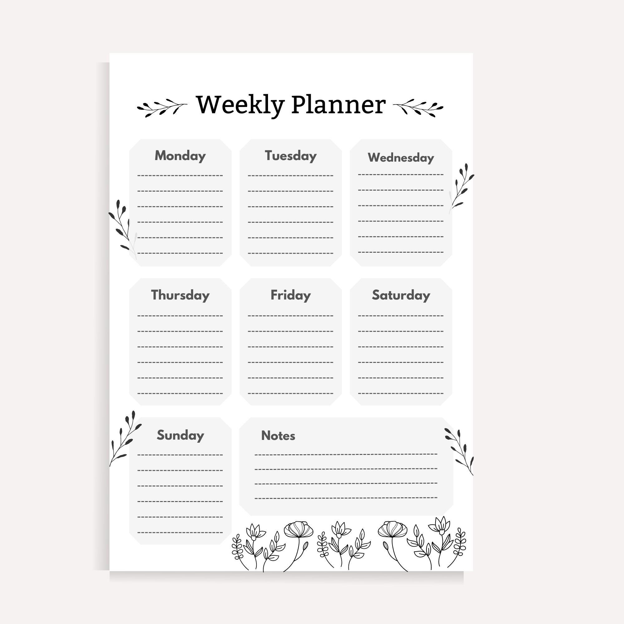 Weekly Planner Printable to Do List - Etsy