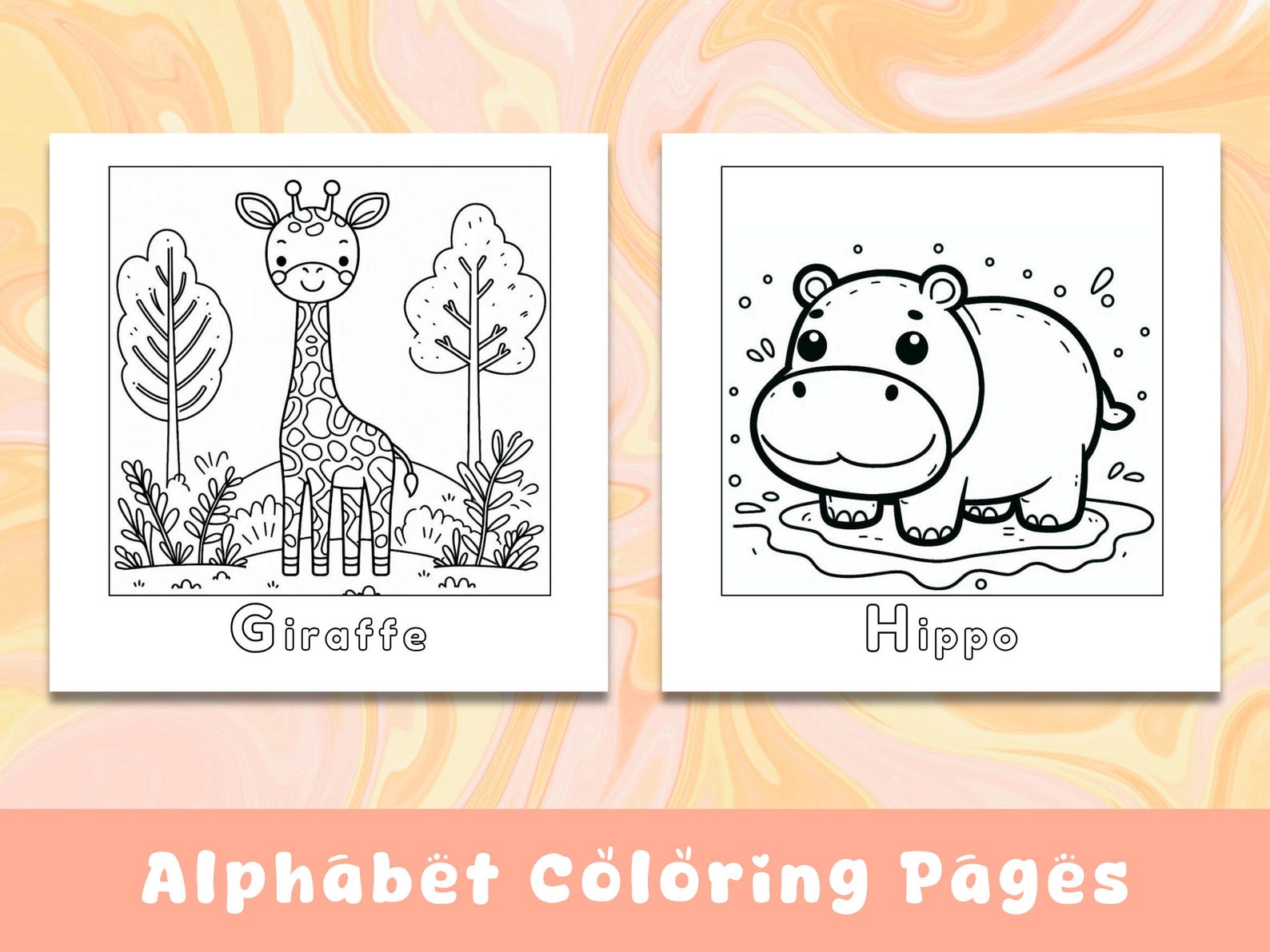 26 Alphabet Animal Coloring Pages for Kids | Alphabet Coloring Pages ...