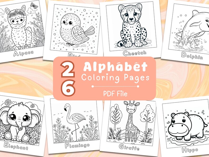 26 Alphabet Animal Coloring Pages for Kids | Alphabet Coloring Pages ...