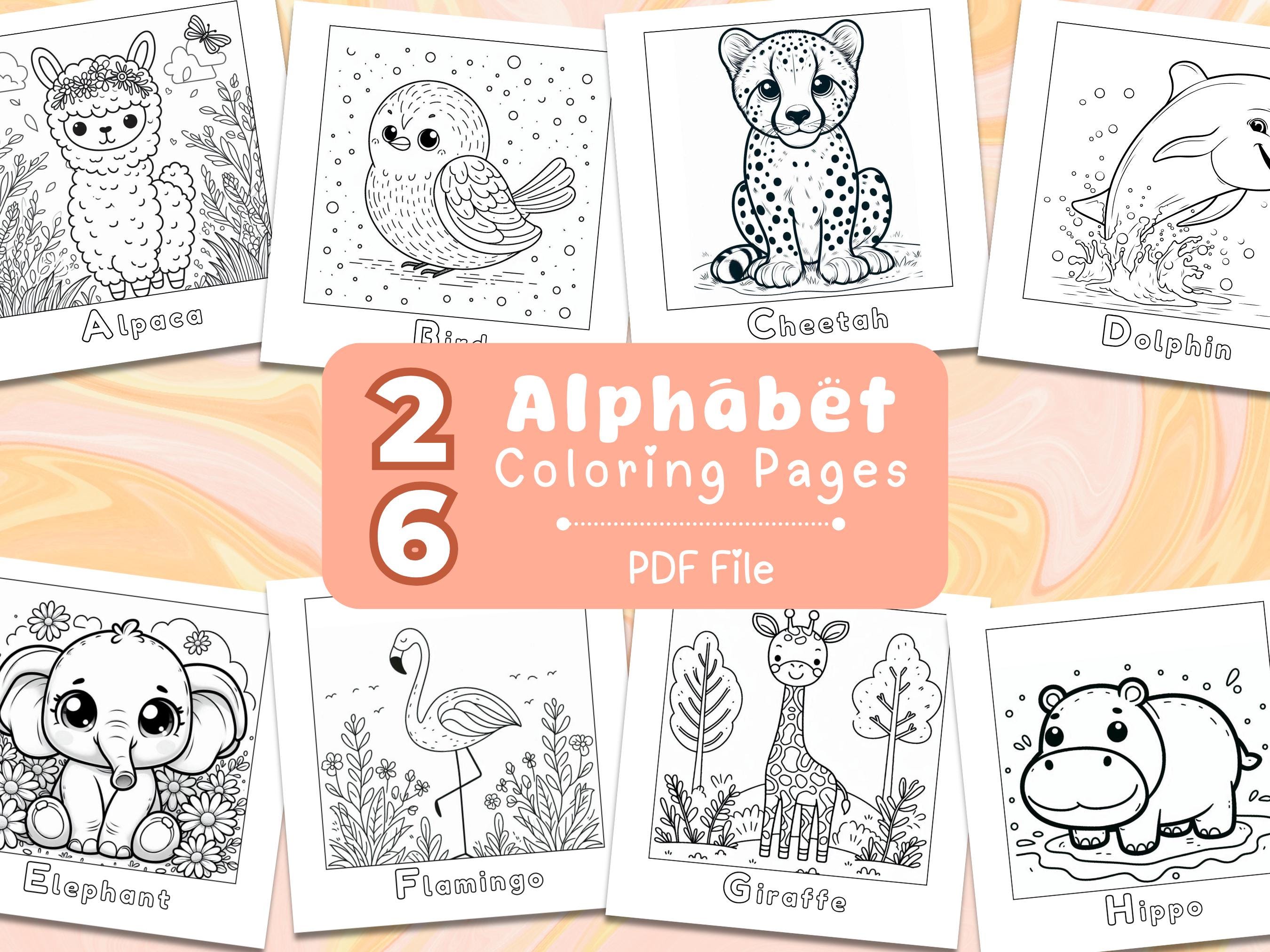 26 Alphabet Animal Coloring Pages for Kids | Alphabet Coloring Pages ...